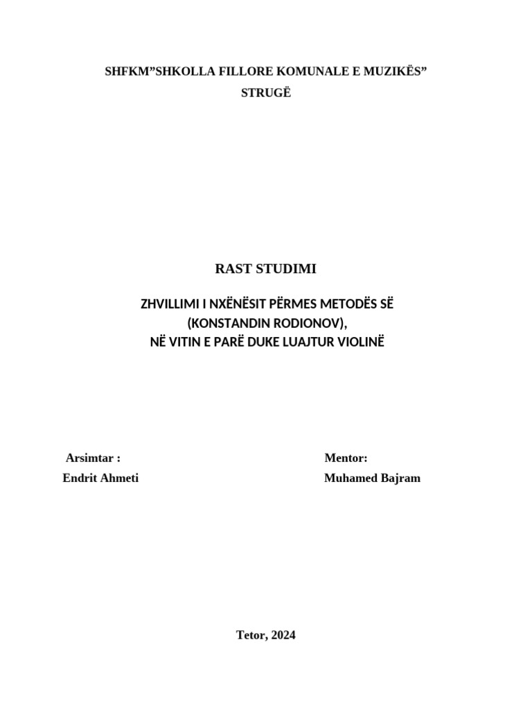 Studim Rasti - Endrit Ahmeti | PDF