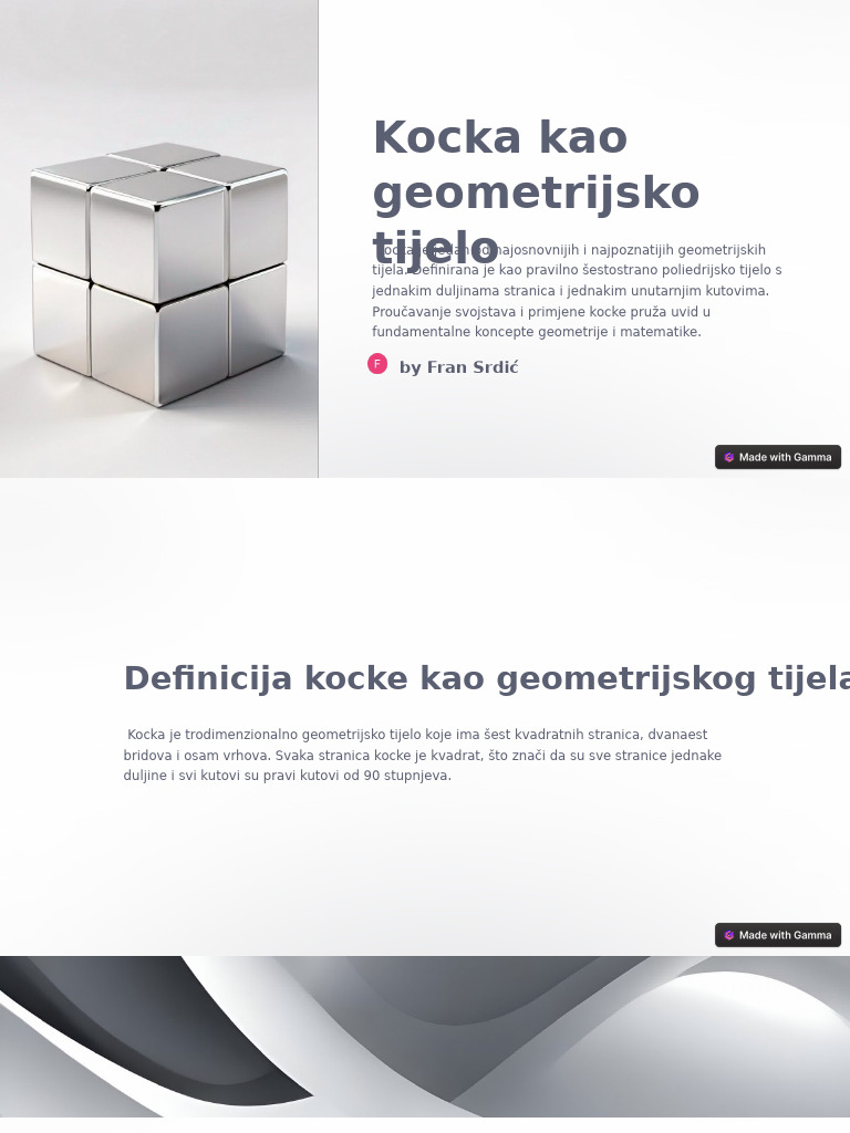 Kocka Kao Geometrijsko Tijelo | PDF