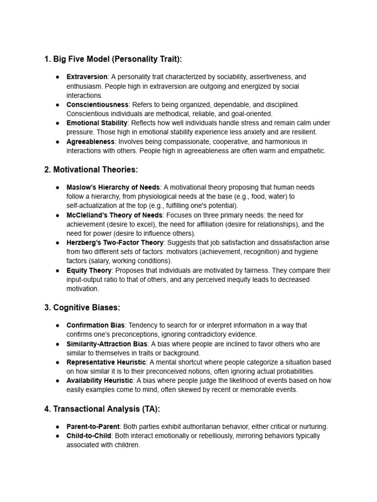 OB Theory | PDF | Learning | Motivational