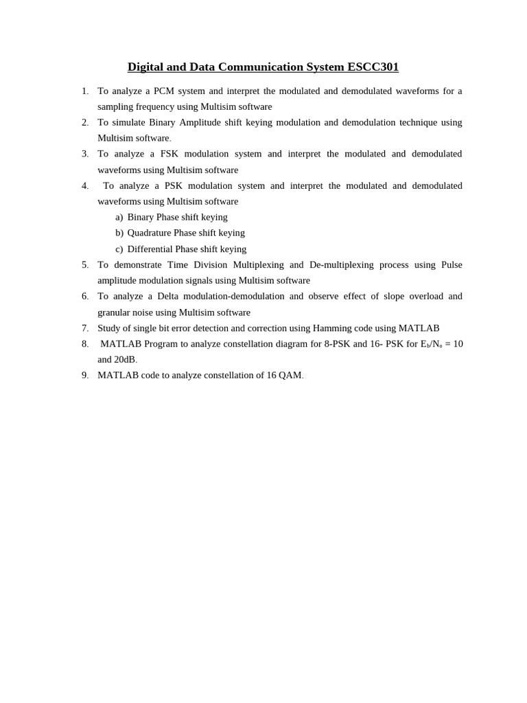 Communication - Practical List | PDF