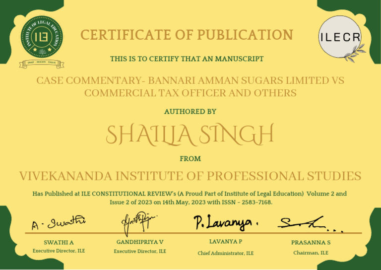 Author Certificate ILE | PDF