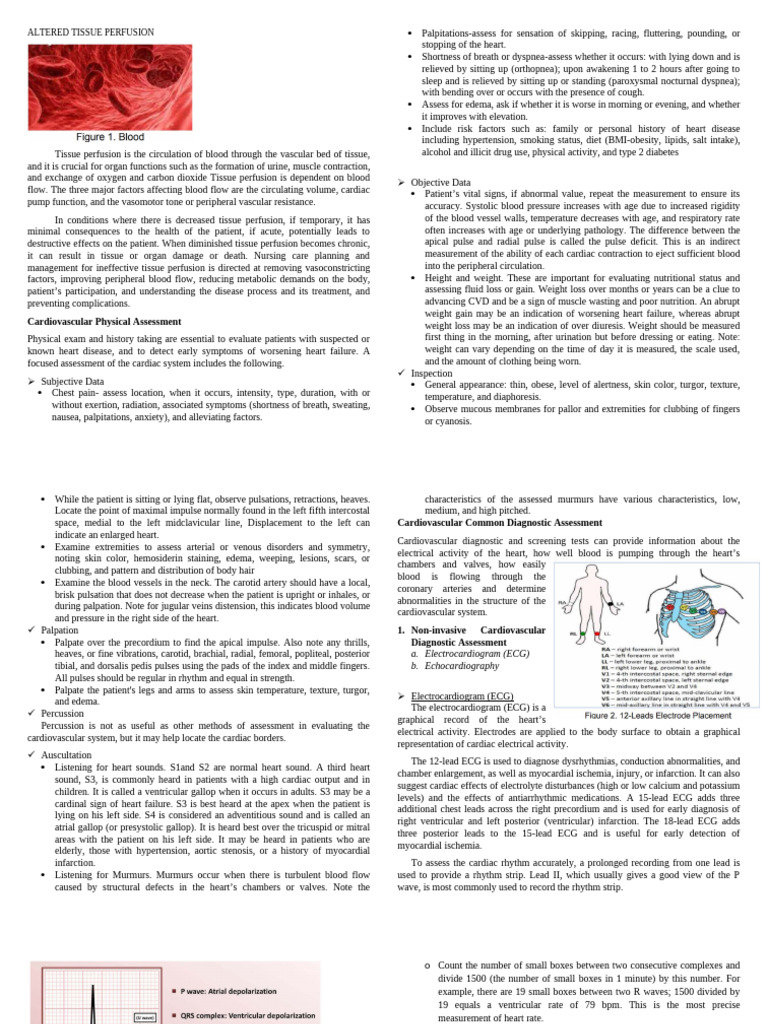 Altered Tissue Perfusion | PDF | Heart | Heart Failure
