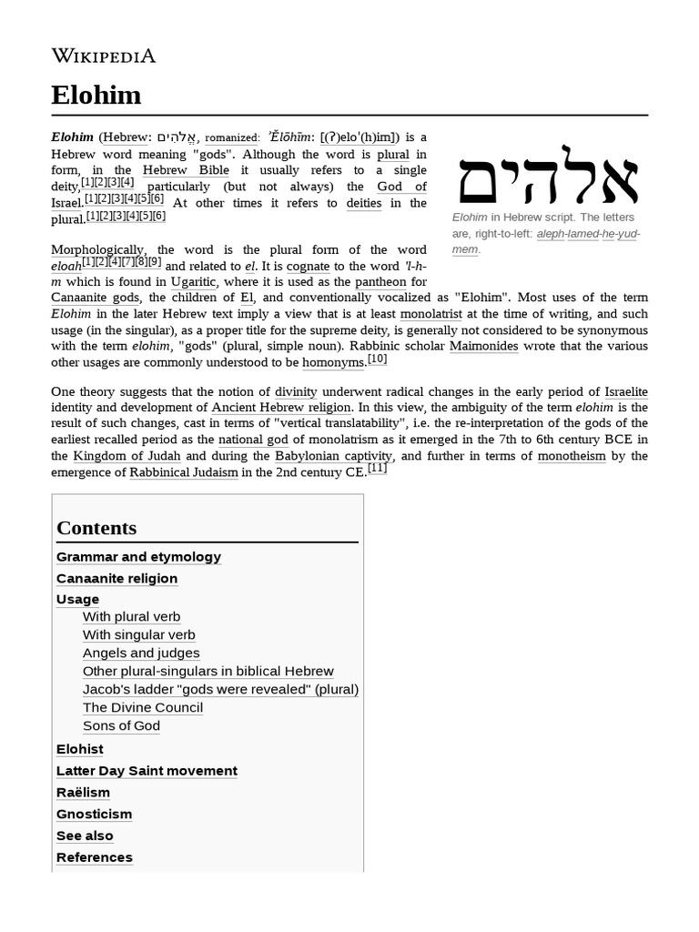 Elohim | PDF | God In Mormonism | Bible Content