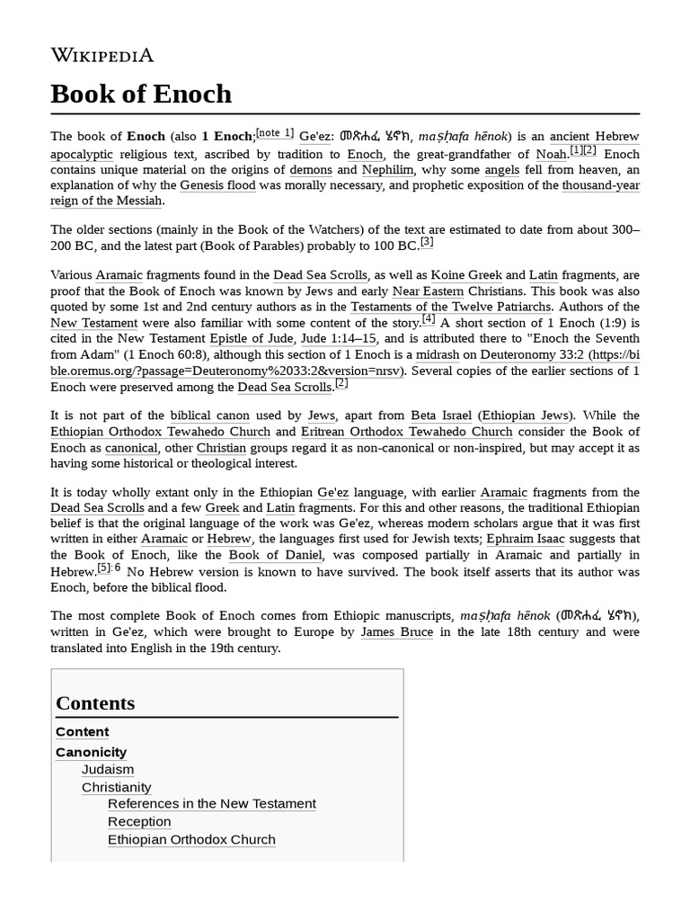 Overview of the Book of Enoch | PDF | Book Of Enoch | Bible