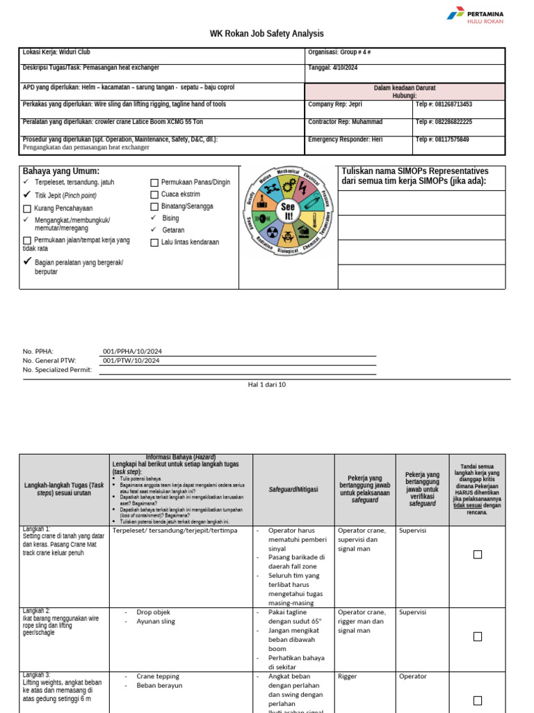 SWP - JSA - Form 1 | PDF