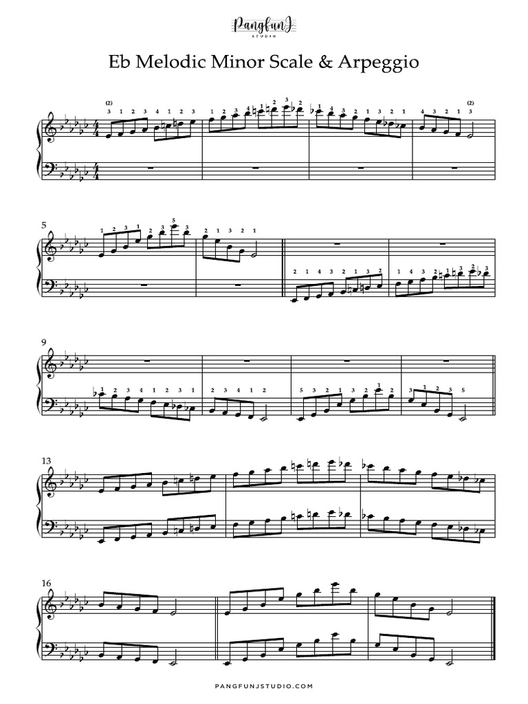 Eb Melodic Minor Scale Apeggio | PDF