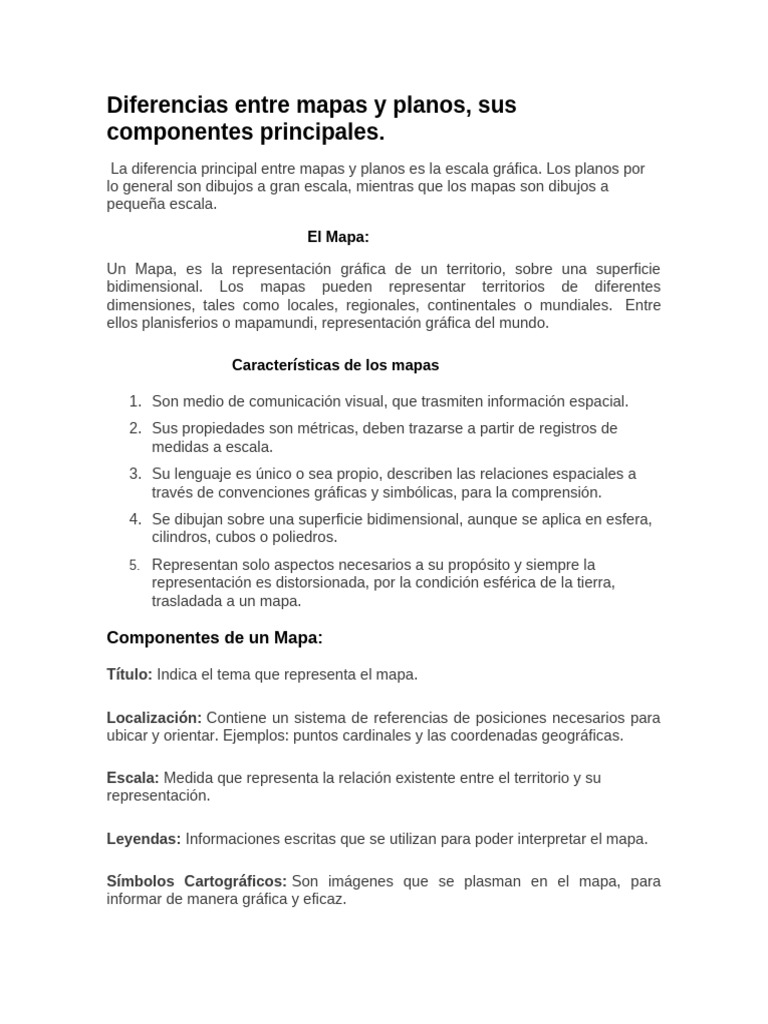 Diferencias Entre Mapas y Planos | PDF | Mapa | Cartografía