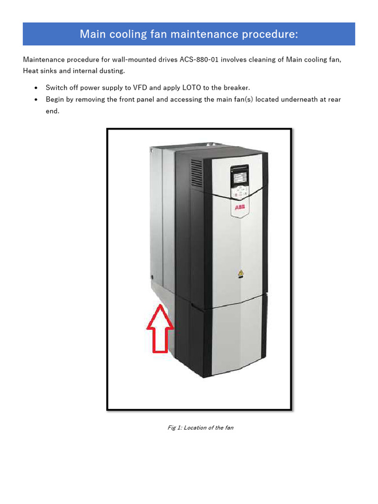 maintenance procedure for wall ABB VFD ACS 880 | PDF