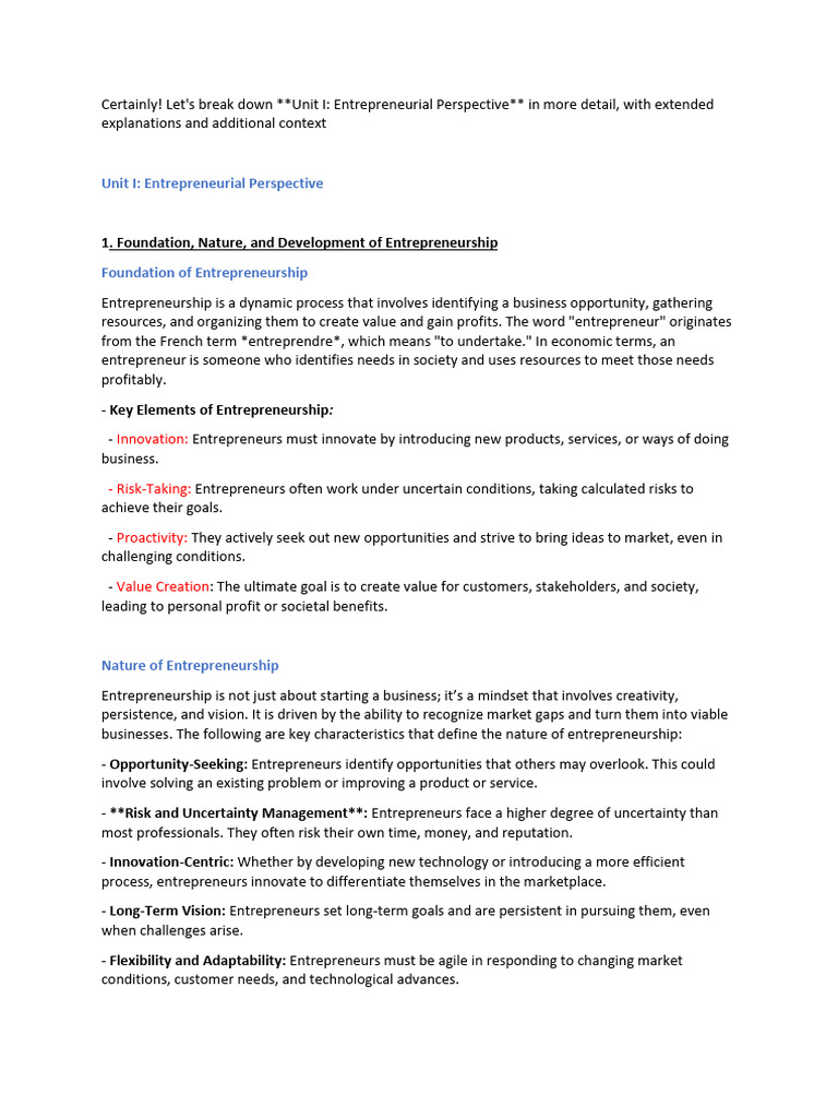 Unit 1 PEM | PDF | Entrepreneurship | Startup Company