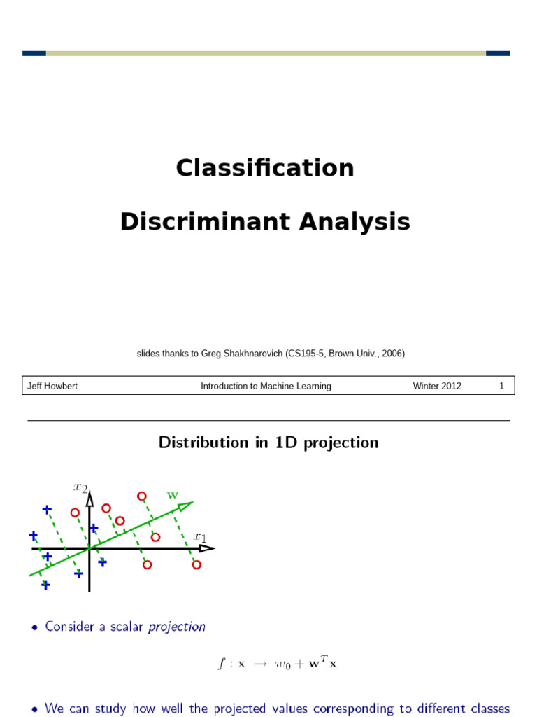 06b Discriminant Analysis | PDF | Machine Learning | Statistical Classification