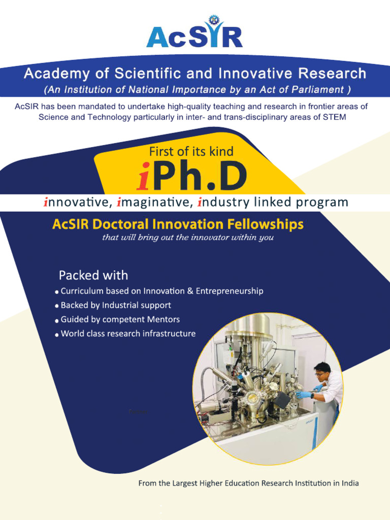 AcSIR: Leading STEM Education in India | PDF