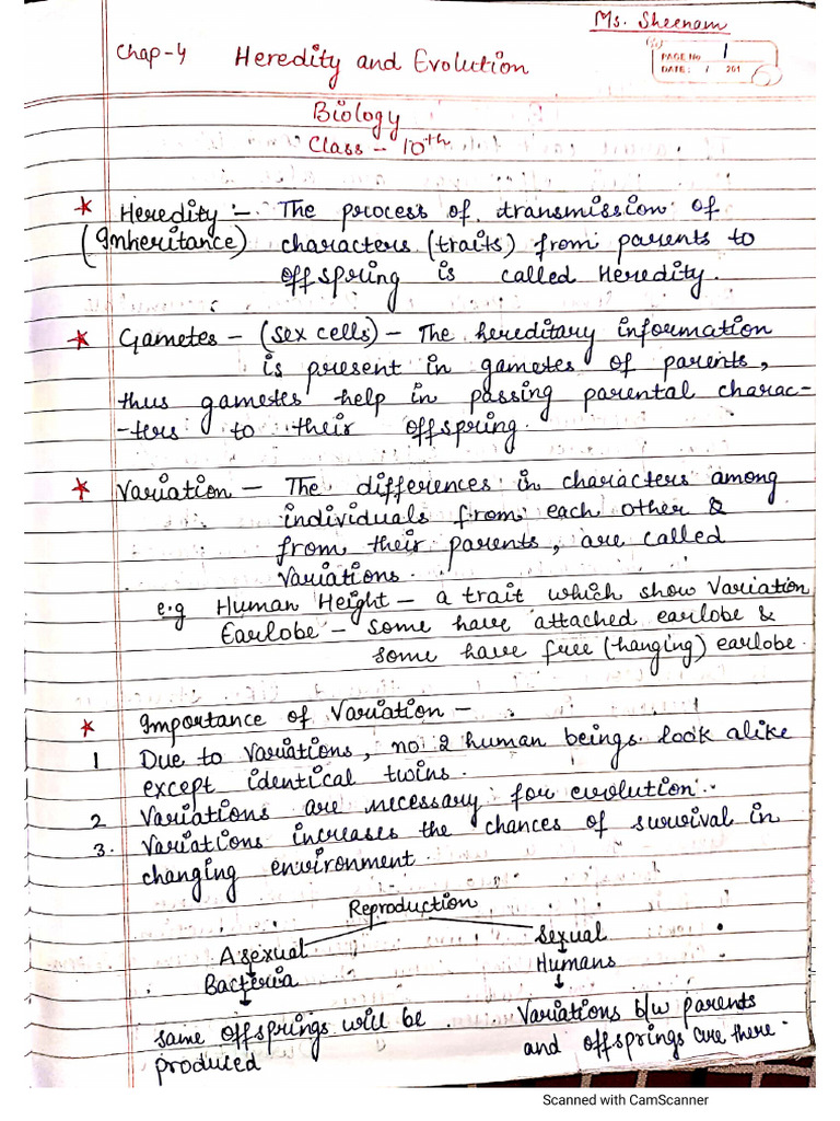 Heredity Class 10th by Sheenam Biology | PDF