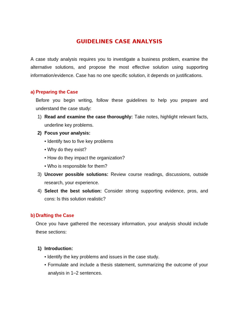 How To Solve A Case Study | PDF | Evidence | Experience