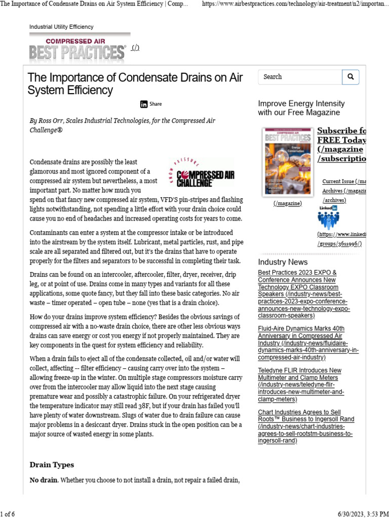 The Importance of Condensate Drains | PDF | Valve | Mechanical Engineering