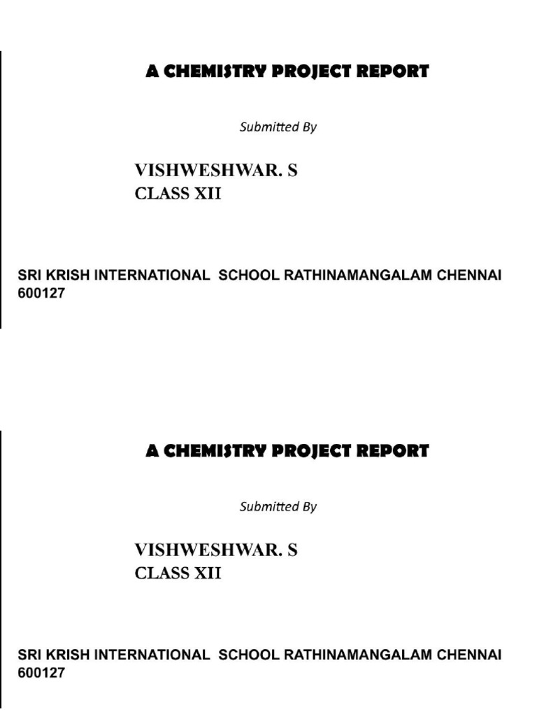 Chemistry Project | PDF | Fatty Acid | Chemical Compounds