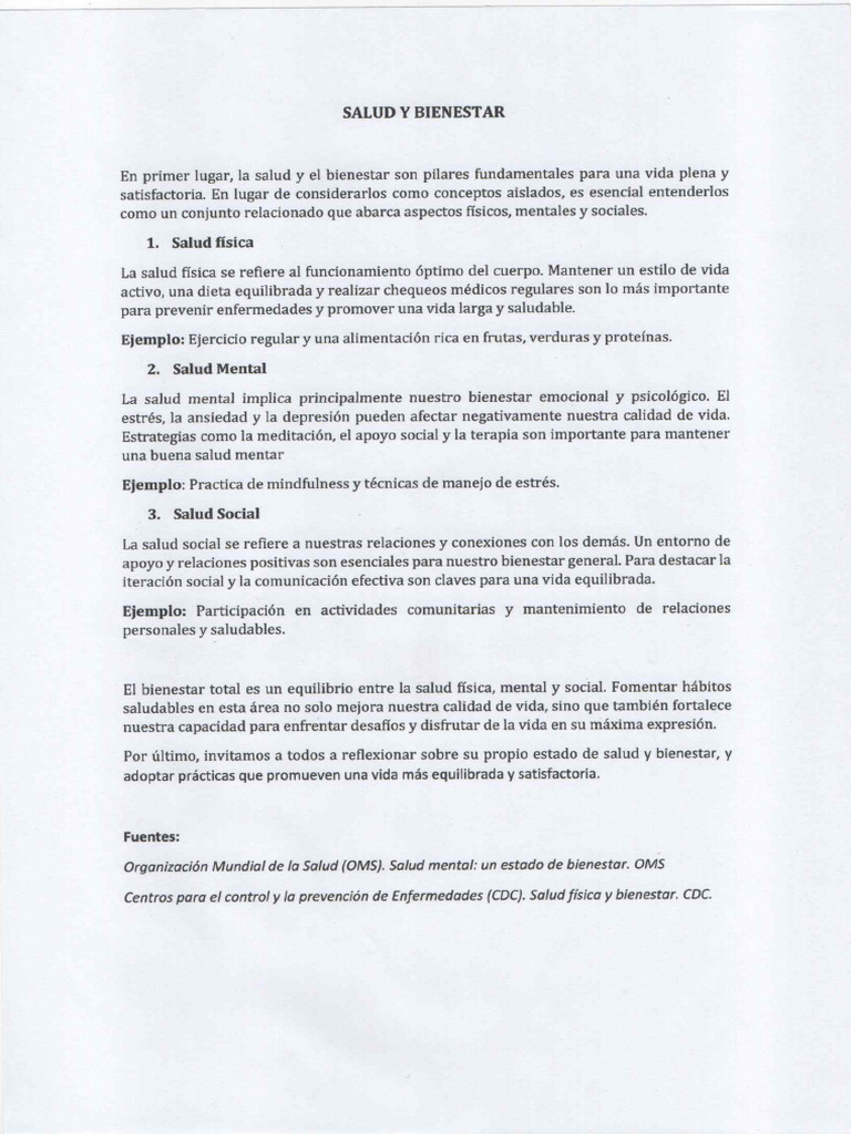 Salud y Bienestar | PDF