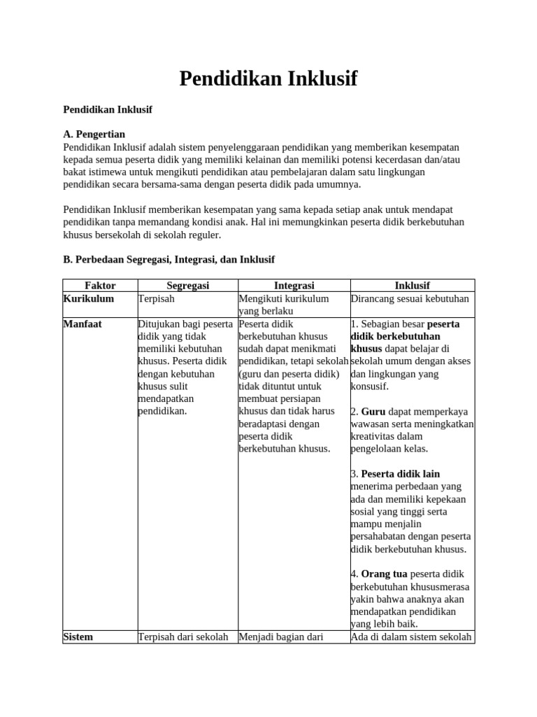 Pendidikan Inklusif | PDF