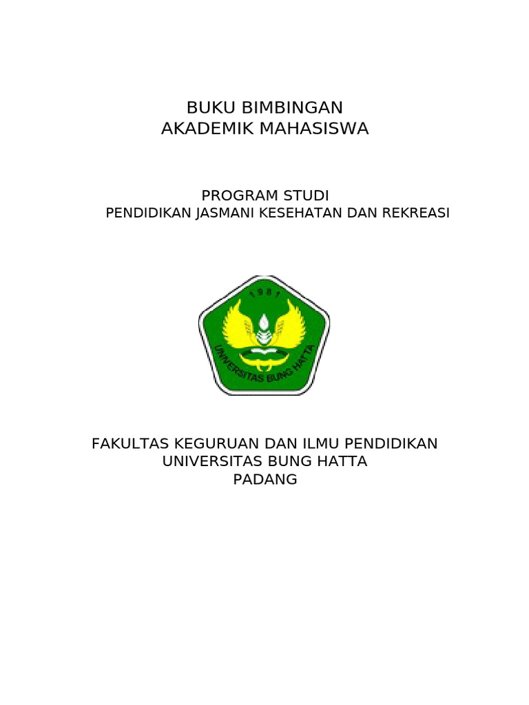 Format Buku Bimbingan Mahasiswa Prodi - PJKR | PDF