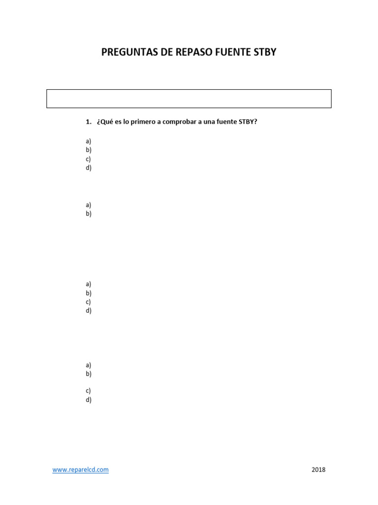 Preguntas+de+Repaso+Fuente+Stby | PDF | Electromagnetismo | Electricidad