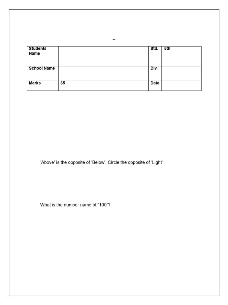 Grade 5 Eng FA 3 Paper | PDF
