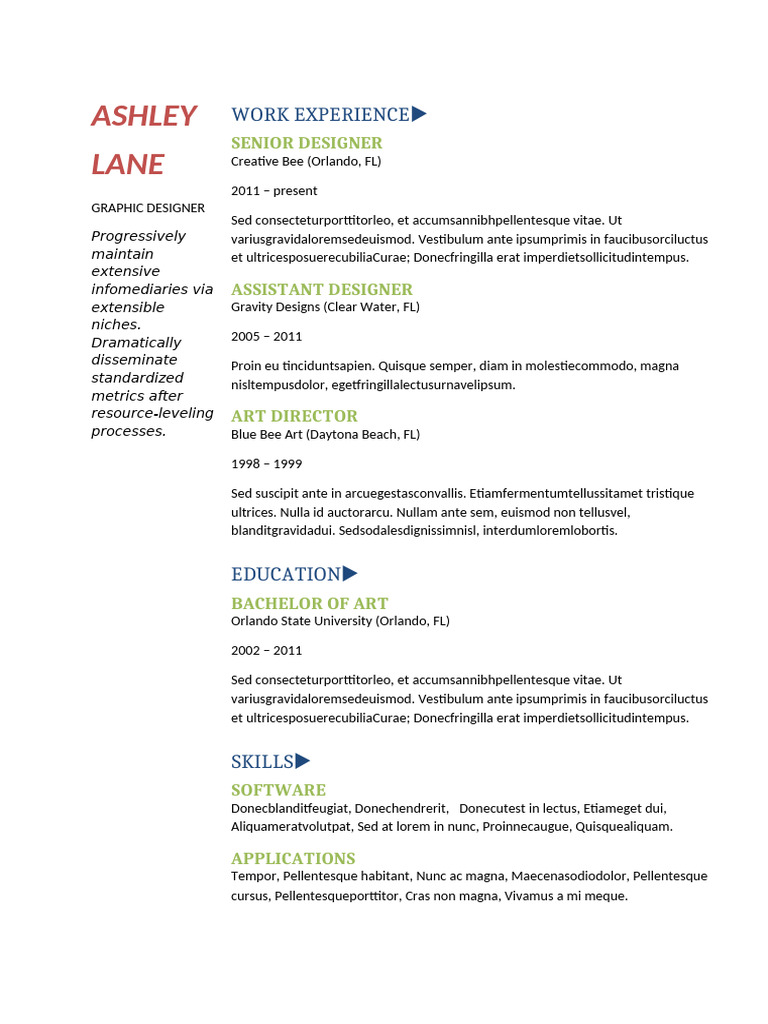 Chronological Resume Template 2 | PDF