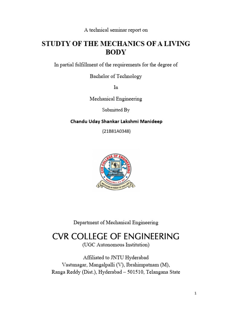 Biomechanics: Mechanics of Living Bodies | PDF | Biomechanics | Force