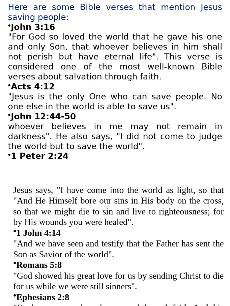 Life Saving Verse of Bible | PDF