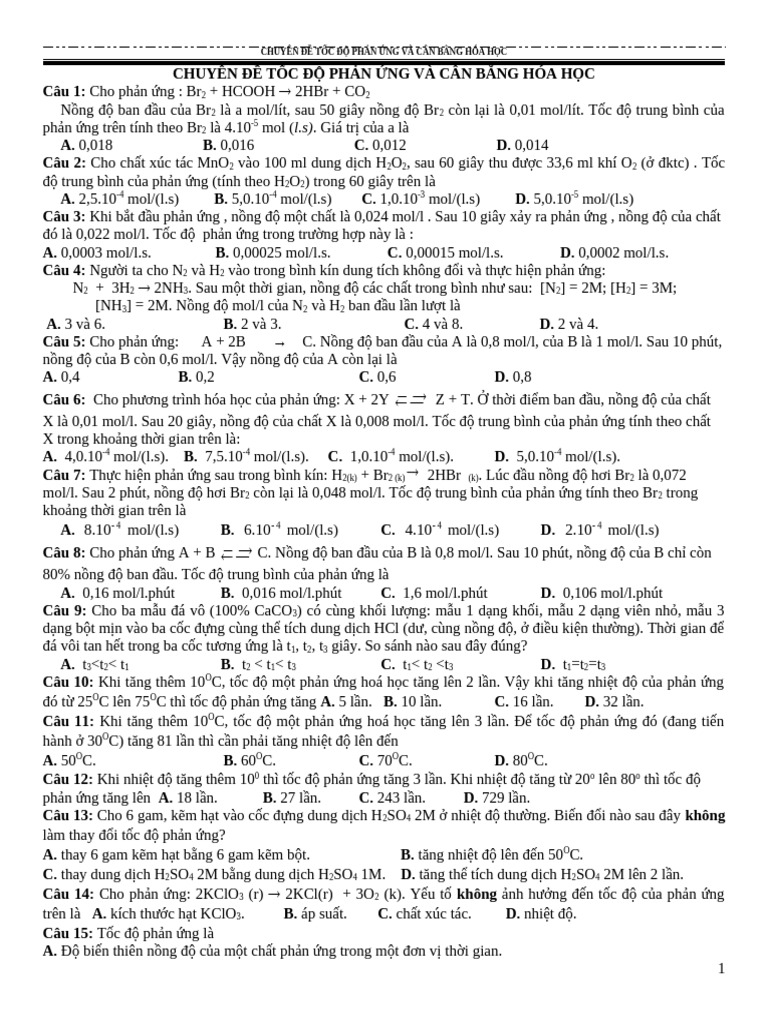 BT Toc Do Phan Ung-Cbhh | PDF