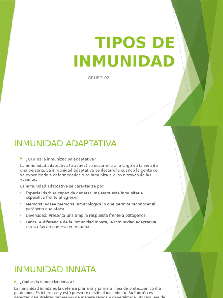 Tipos de Inmunidad | PDF | Sistema inmune | Sistema inmune innato