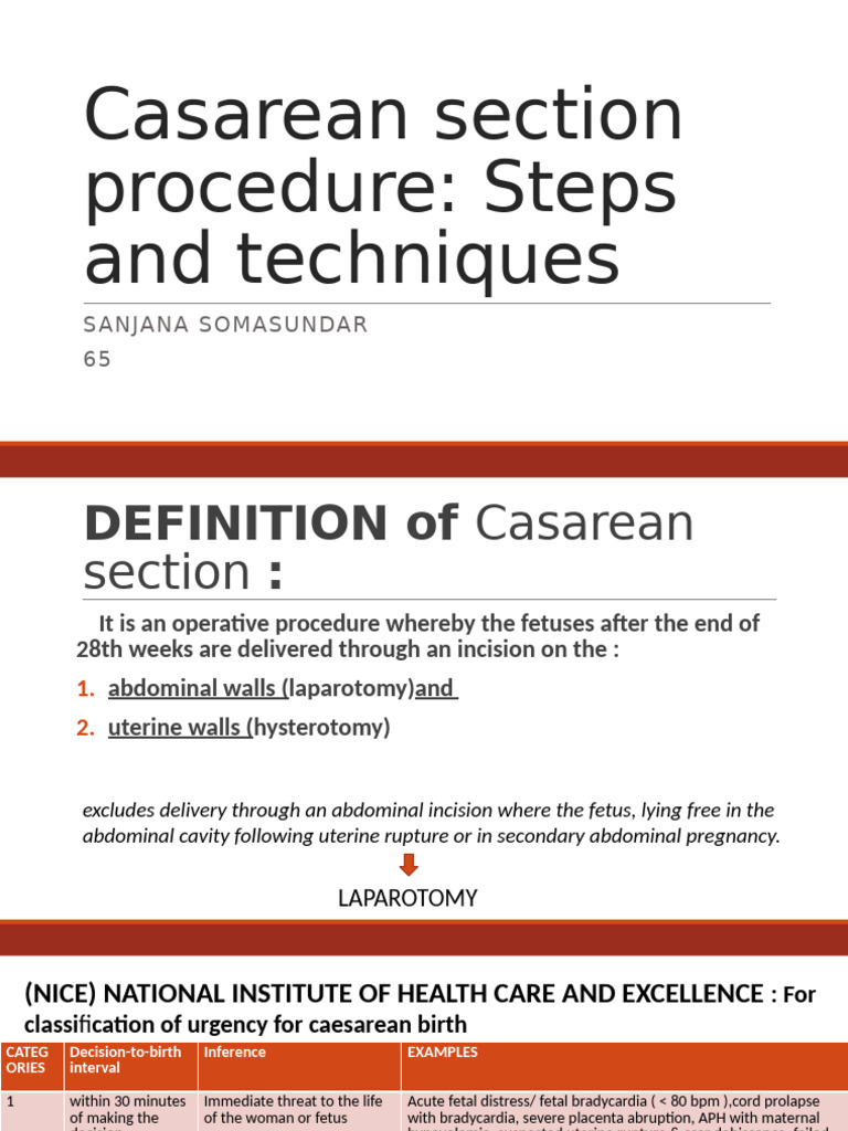 Casarean Section Procedure - 65 | PDF | Caesarean Section | Abdomen