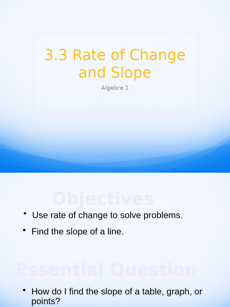 3.3 Rate of Change and Slope | PDF | Derivative | Applied Mathematics