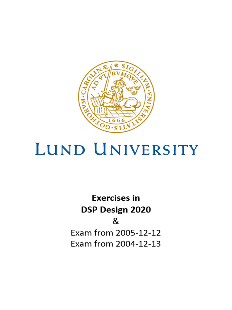 Exercises DSP Design | PDF | Computer Engineering | Applied Mathematics Exercises DSP Design | PDF | Computer Engineering | Applied Mathematics