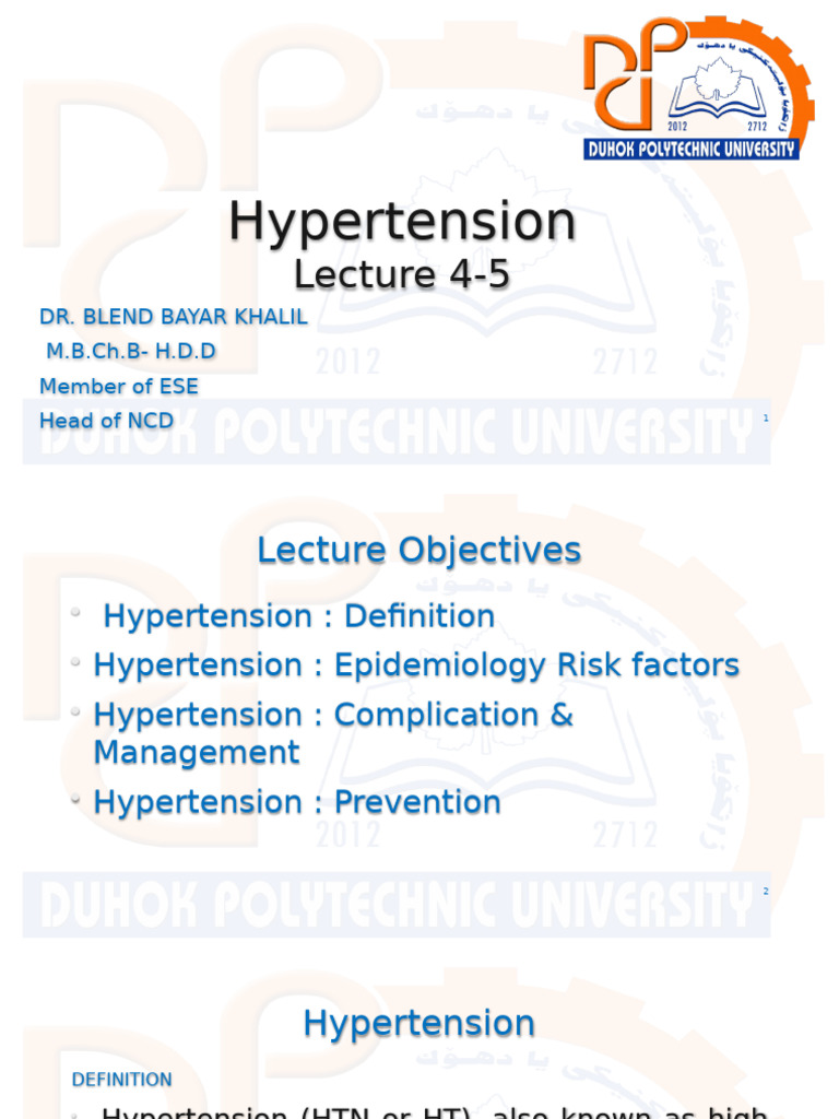2-Hypertension Lecture 4, 5 | PDF | Hypertension | Blood Pressure