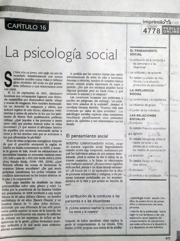 Myers - Cap. 16 - La Psicología Social | PDF