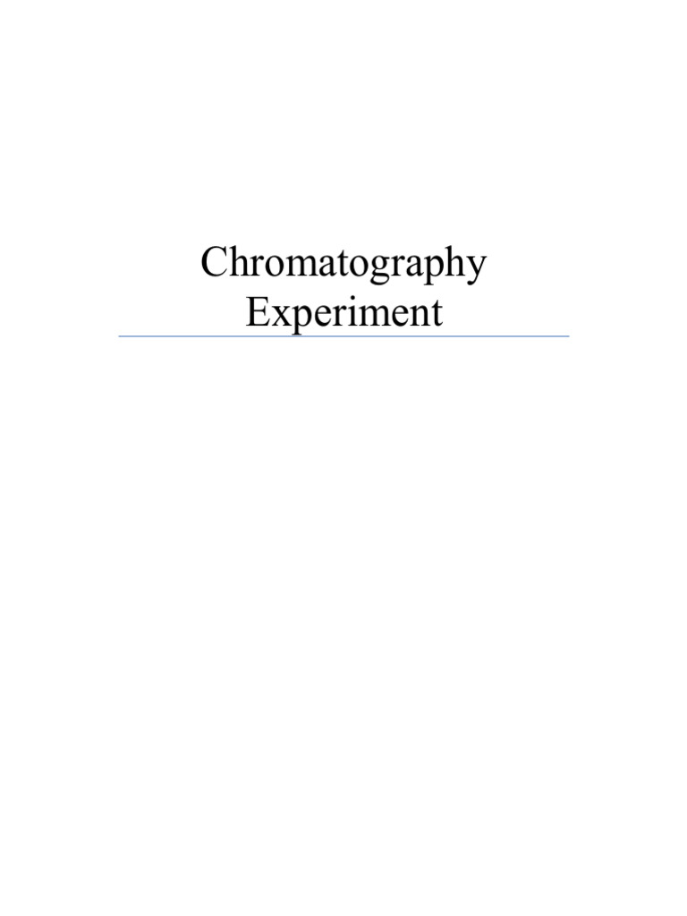 Chromatography Lab Title Separation of Pigments of Photosynthesis Using ...