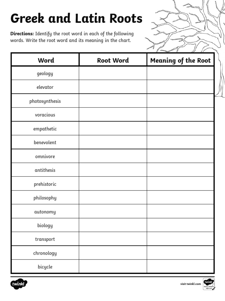 Greek and Latin Roots Activity | PDF