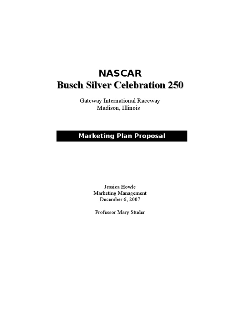 Marketing Proposal Sample Nascar | PDF | Nascar | Advertising