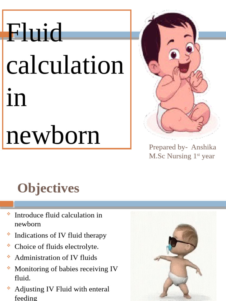 Fluid Calculation in Newborn | PDF | Intravenous Therapy | Clinical Medicine