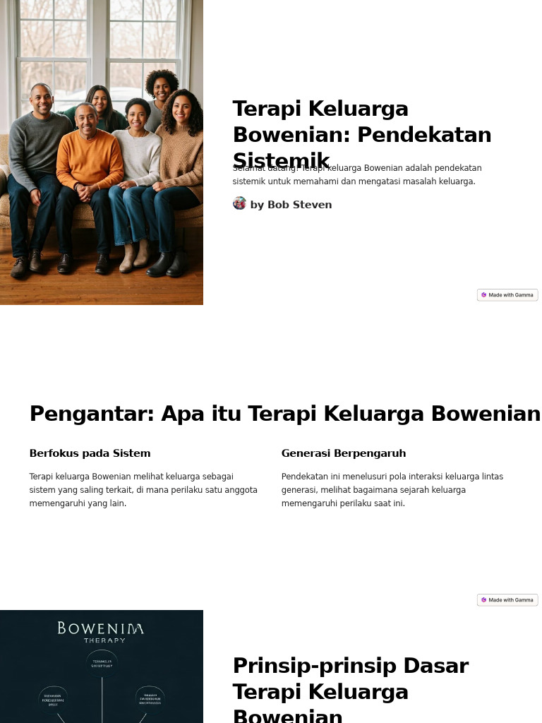 Terapi Keluarga Bowenian Pendekatan Sistemik | PDF