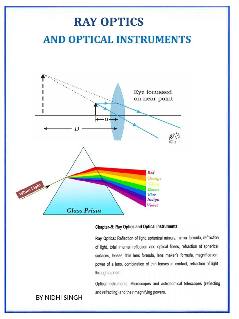CHAP9 - Ray Optics and Optical Instruments - 2024-25 | PDF | Refractive ...