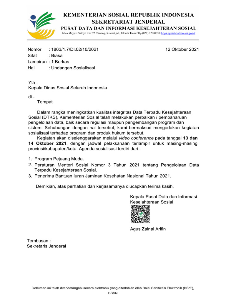 Surat Undangan Sosialisasi | PDF