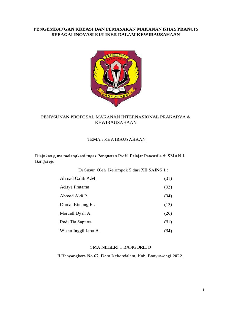 Proposal 2024 Prakarya Dan Kewirausahaan | PDF