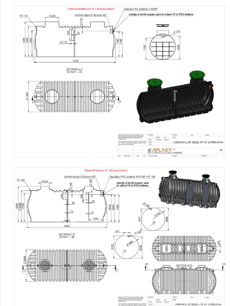 Septicka Pe 5000 L Tip VP 2 Komore-1 | PDF