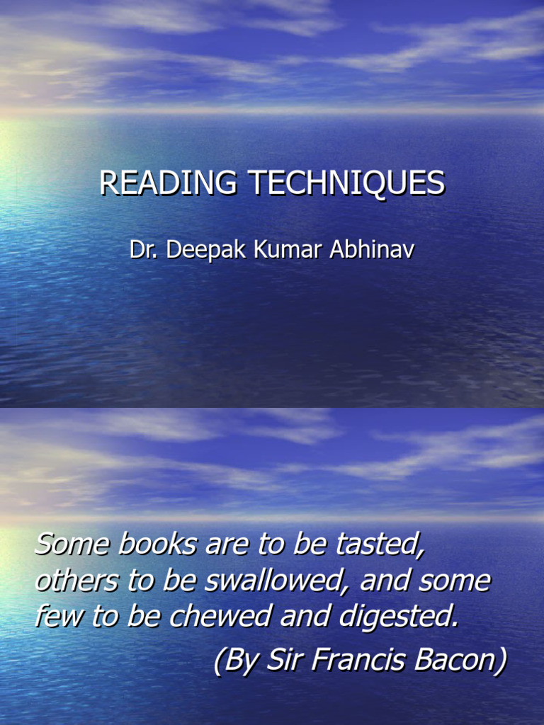 Reading Techniques | PDF