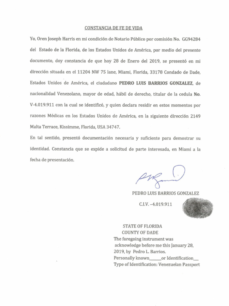 Fe de Vida | PDF
