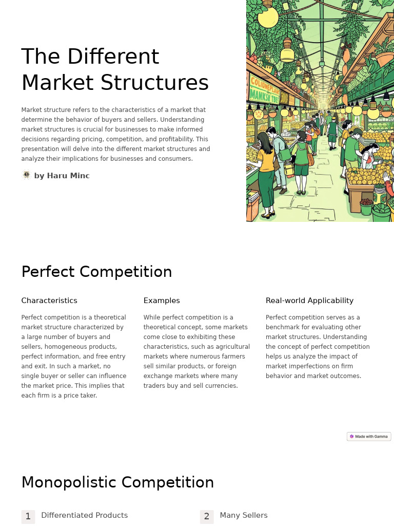 The Different Market Structures | PDF | Monopoly | Oligopoly