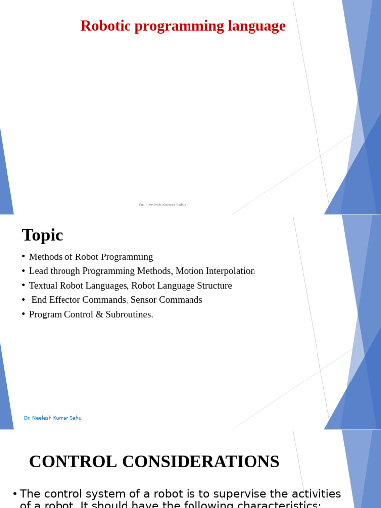 Robotics Programming | PDF | Robotics | Robot