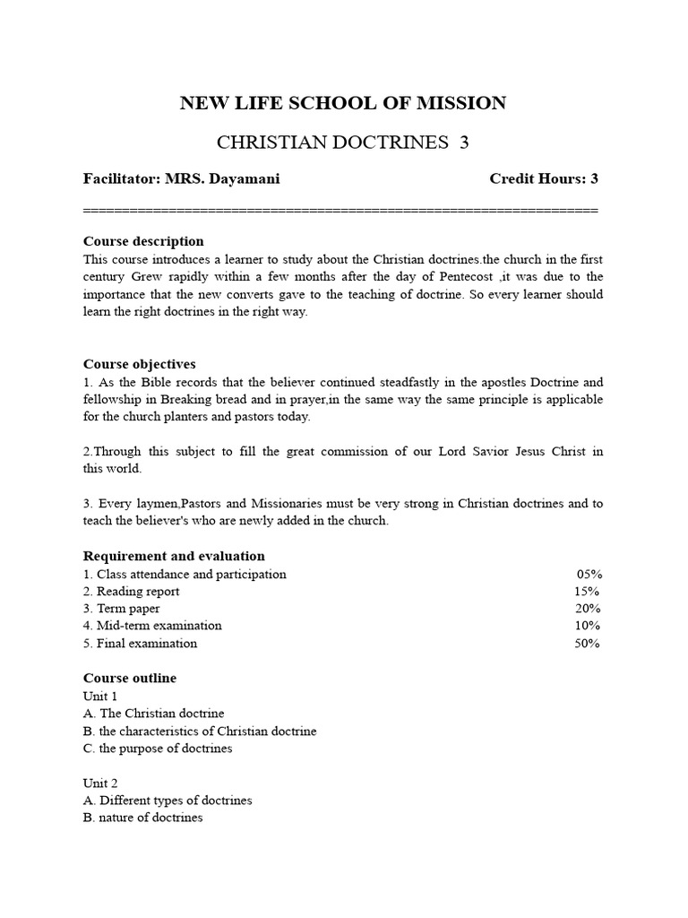 Christian Doctrines 3 New | PDF | Salvation | Jesus