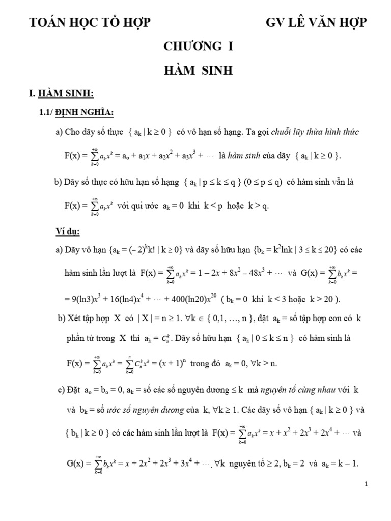 Hàm Sinh (THTH 2024) | PDF