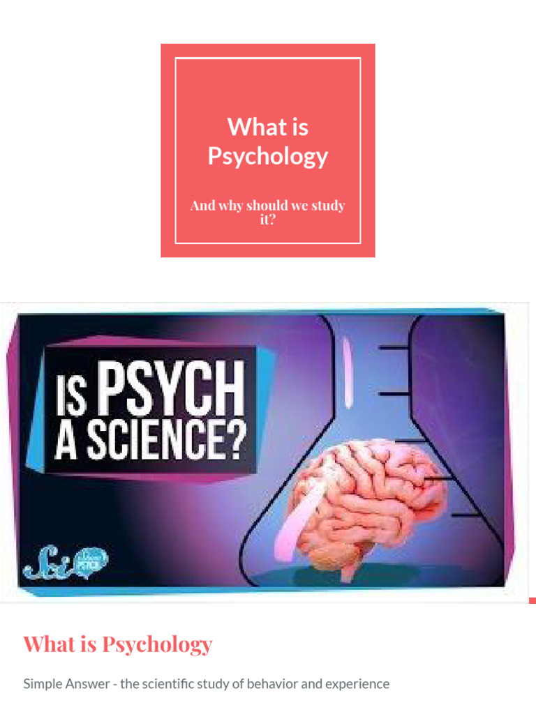 1.1 What is Psychology | PDF | Psychology | Experiment